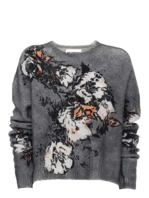 DES_PHEMMES Handpainted Mohair Sweater - Grey