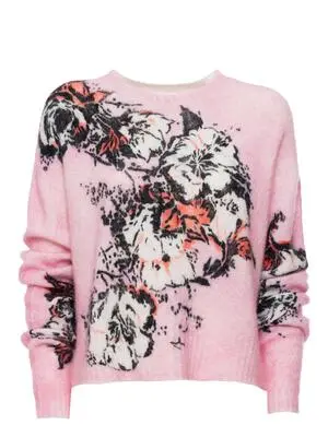 DES_PHEMMES Handpainted Mohair Sweater - Pink