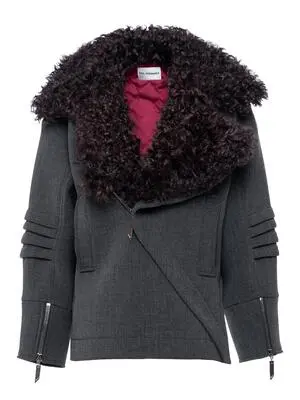 DES_PHEMMES Fur-trimmed Parka - Dark Grey