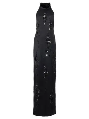 DES_PHEMMES Embellished Backless Gown - Black