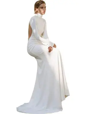 Alexis Ionia Open-back Gown - White