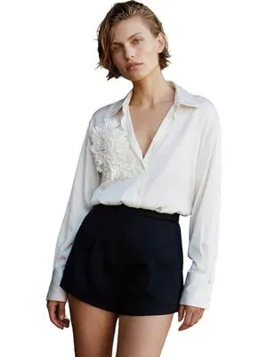 Alexis Mitro Floral-appliqué Blouse - Ivory