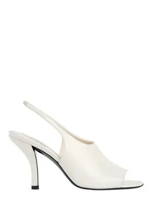 TOTEME Leather Slingback Sandals - White