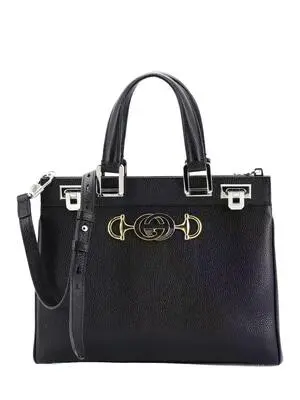 Gucci Zumi Small Leather Top Handle Satchel - Black
