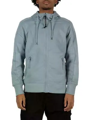 C.P. COMPANY Zip Hooded Sweater - Blue