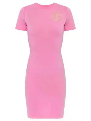 Versace Logo-appliqué Day Dress - Pink