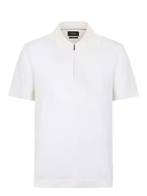 BOSS Zip-up Polo Shirt - Neutrals