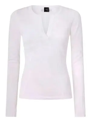 Pinko V-neck Long-sleeve Top - White