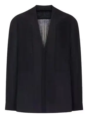 Rick Owens Collarless Shirt - Black