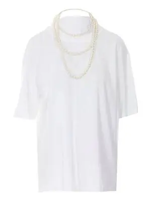 ELEH Pearl-detail T-shirt - White