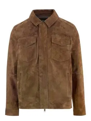 YVES SALOMON Suede Jacket - Brown