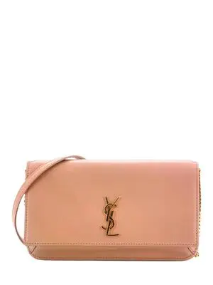 Saint Laurent Classic Monogram Phone Holder Shoulder Bag - Neutrals