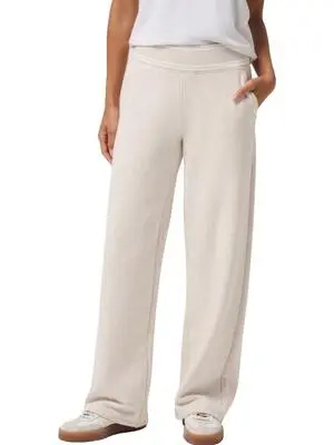 Travis Mathew Cloud Fleece Clubside Wide Leg Pants - Heather Brazilian Sand