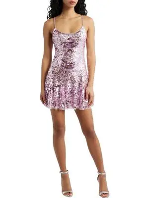 LoveShackFancy Liria Sequin-embellished Minidress - Light Pink