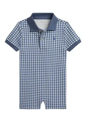 Ralph Lauren Gingham Cotton Polo Shortall - Baby Gingham
