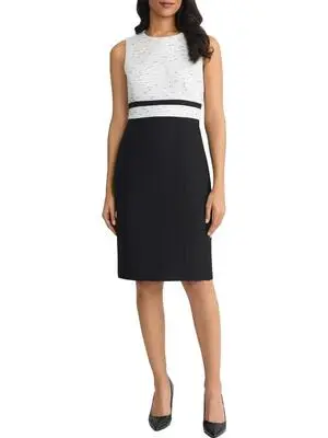 KASPER Two Tone Sheath Dress