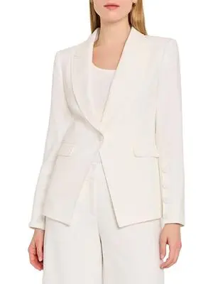 TAHARI ASL Single-button Blazer - White