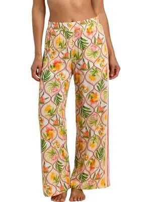 La Blanca Floral Wide Leg Cover-up Pants - White Multi