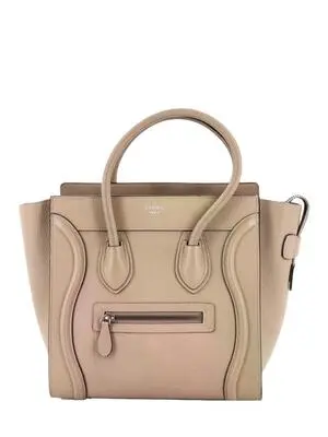 Celine Luggage Bag Grainy Leather Micro Tote - Neutrals