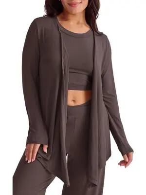 Fleur't Open Front Cardigan Espresso