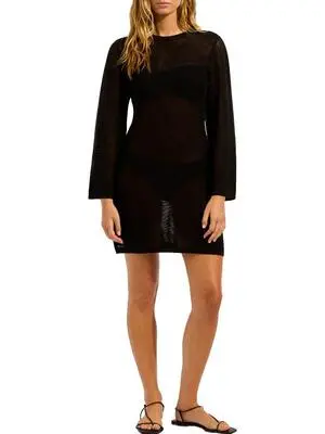 Seafolly Open Back Cover-up Dress - Black