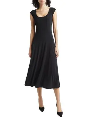 STAUD Flared Midi Dress