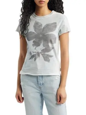 Free People Wall Flower T-Shirt Washed Navy/blue Combo