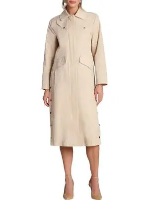 Avec Les Filles Cotton Blend Barn Coat With Side Snaps - Sandy Tan
