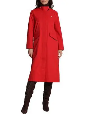 Avec Les Filles Cotton Blend Barn Coat With Side Snaps - Tomato