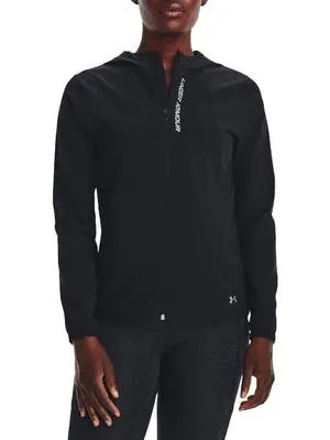 Under Armour Outrun The Storm Water Resistant Hooded Jacket - Black/reflective