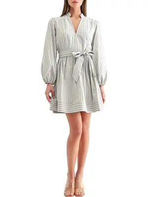 Adelyn Rae Marnie Stripe Minidress - Grey