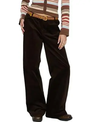 Princess Polly Kenza Wide Leg Corduroy Pants - Brown