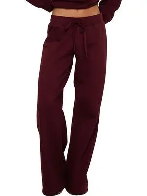 Princess Polly Dodie Wide Leg Sweatpants - Washed Currant