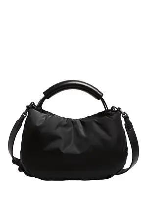 Moschino Handle Me Nylon Top Handle Bag - Black 00b On2