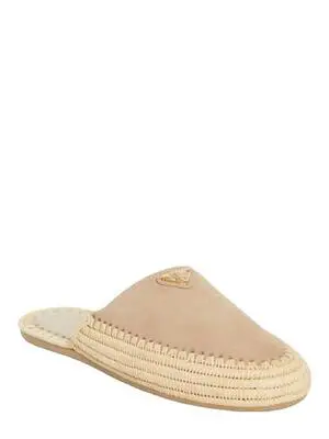 Prada Sabot Raffia Mule - Beige