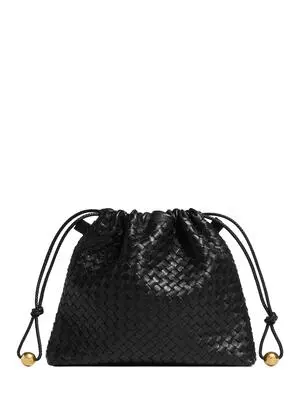 BOTTEGA  VENETA Intrecciato Nappa Leather Pouch - Black