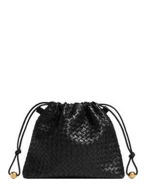 BOTTEGA  VENETA Intrecciato Nappa Leather Pouch - Black