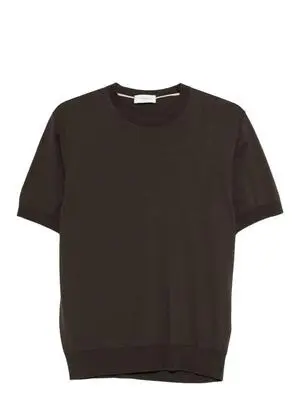 PAOLO PECORA Knitted T-shirt - Brown
