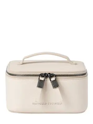 Brunello Cucinelli Leather Vanity Case - White
