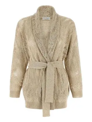 Brunello Cucinelli Linen Cardigan - Beige