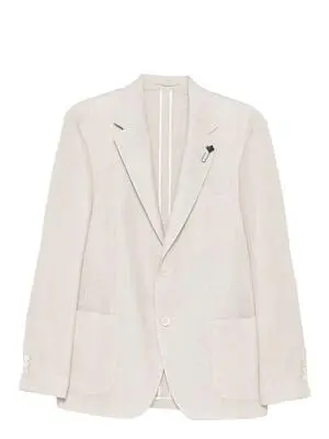 LARDINI Wool And Linen Blazer - Beige