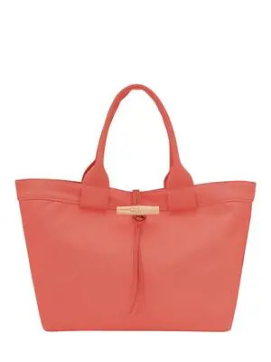 Longchamp Le Roseau Large Cotton Canvas Tote - Sunset