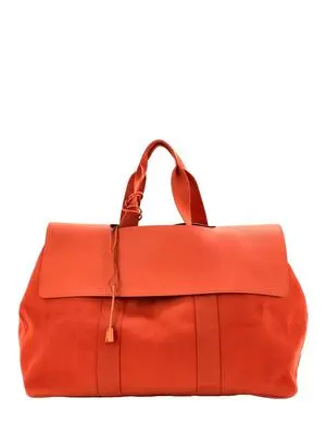 HERMES Valparaiso Bag Toile And Leather Gm - Potiron