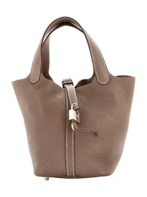 HERMES Picotin Lock Bag Clemence Pm - Etoupe
