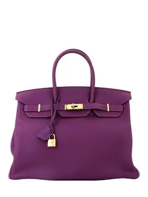 HERMES Birkin Handbag Purple Togo With Gold Hardware 35 - Anemone