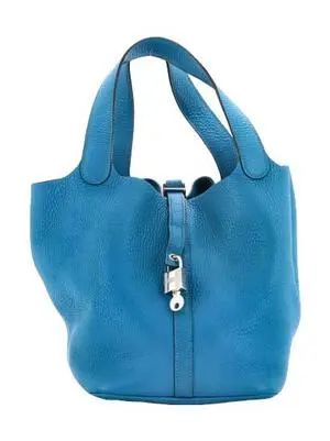Hermès Picotin Lock Bag Clemence Mm Blue