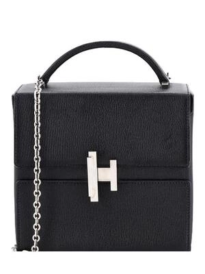 Hermès Cinhetic Top Handle Bag Verso Chevre Mysore - Black