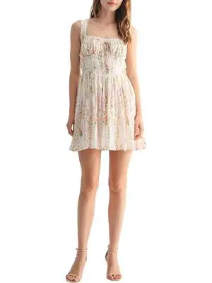 ALL IN FAVOR Floral Fit & Flare Minidress - Pink Floral