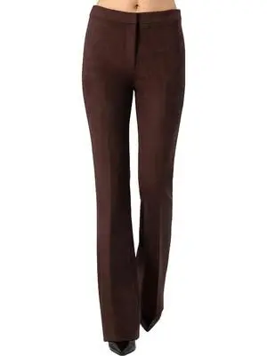 IVONNE Flared Faux-Suede Trousers