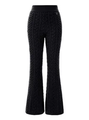 DODIEE Lily Cable-Knit High-Waisted Pants Black